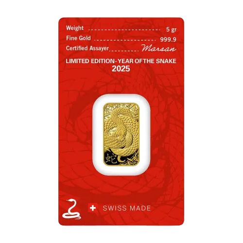 5 g Sztabka złota Rok Węża 2025 - wysyłka 24 h!